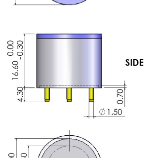 VQ1B Combustible Gas Sensor Pellistor Pair, 2V-300mA, Solid Legs
